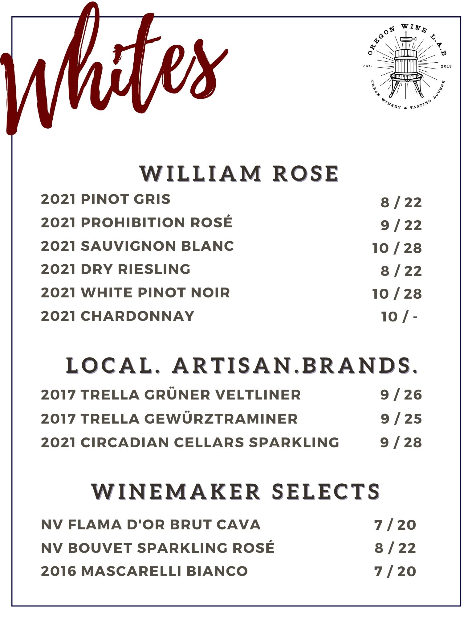 Wine List With Descriptions